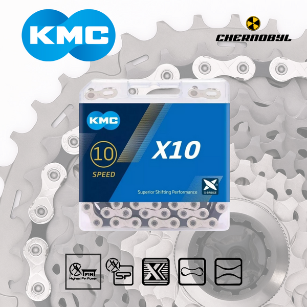 KMC X10 Silver/Black - 10 Velocidades - Cadena – Chernobyl MTB Bolivia